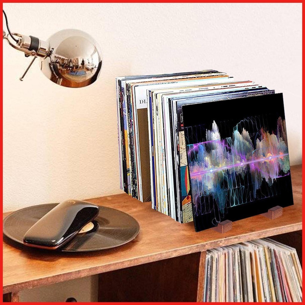 Record Display Stand Wooden Holder Stand for Records Space Saving ...