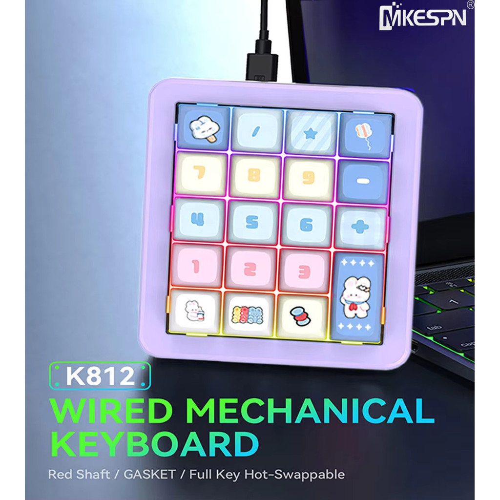RGB Backlight Aluminum Mechanical Numeric Keyboard 19 Keys Hot ...