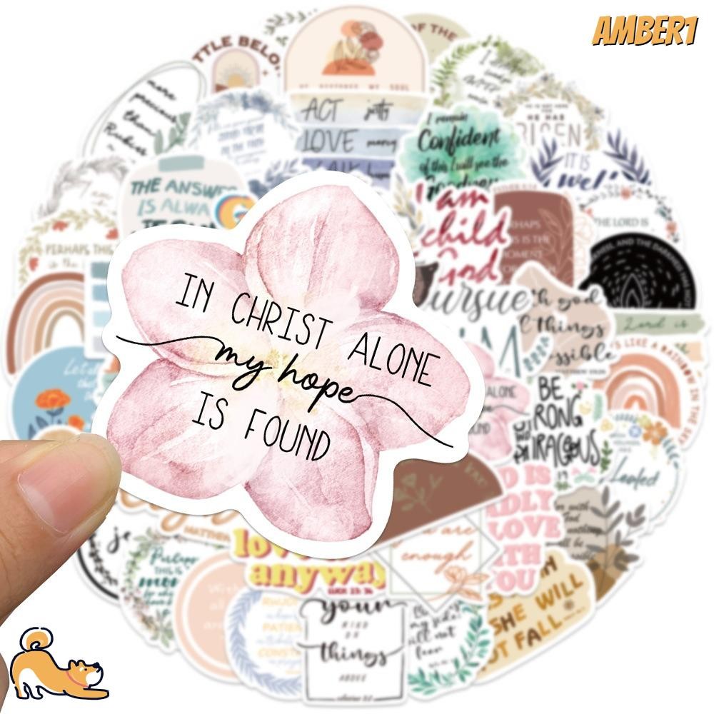 AMBER1 100 Pcs Christian Stickers, Pvc Easy to Use Bible Verse Stickers ...