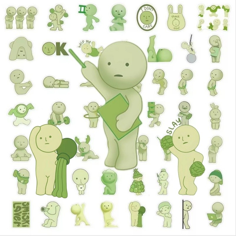 52Pcs Cute Smiski Stickers Smiski Hippers DIY Stickers Scrapbooking ...