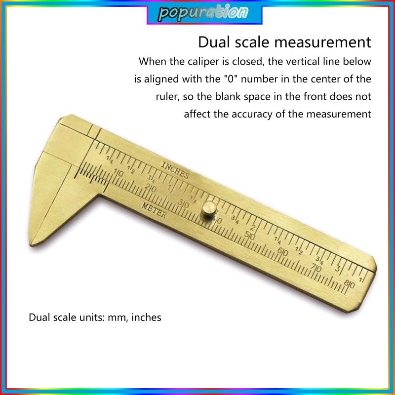 POP Vernier Caliper Copper Alloy Mini Brass Sliding Pocket Caliper ...