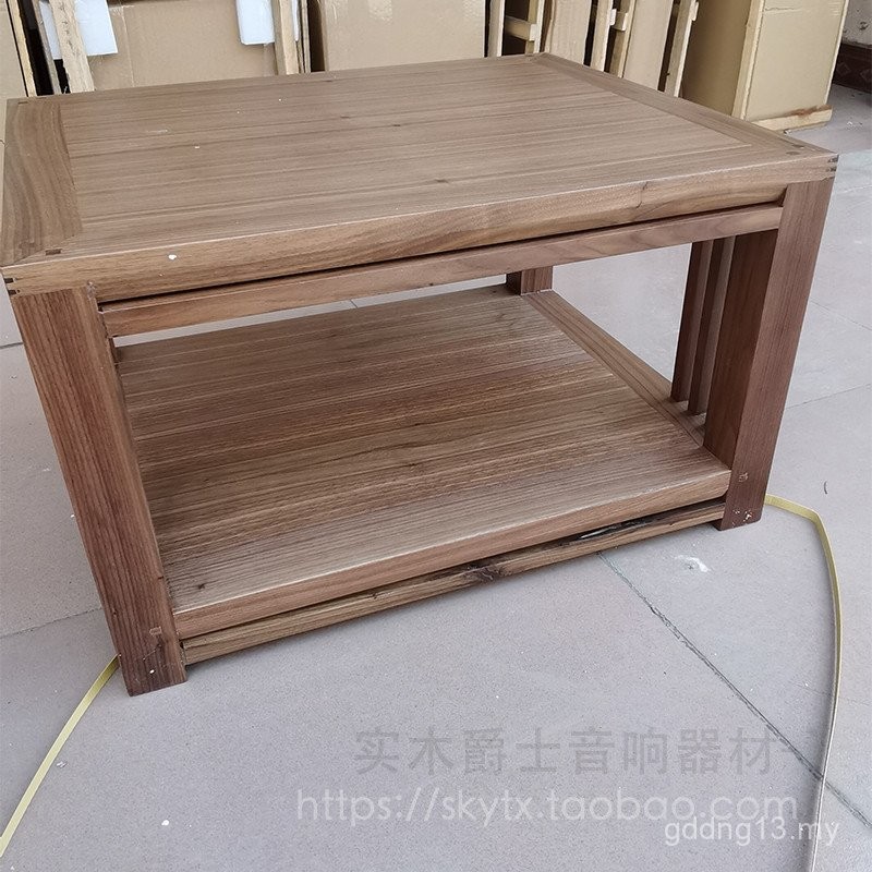 Rak Jazz HHD2 Mewah Tunggal Dua Lapisan Walnut Kabinet TV Kayu Pejal ...