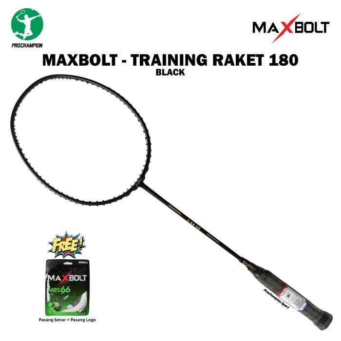 Badminton Racket Maxbolt Training Racket 180 gr Black Gold | Shopee ...