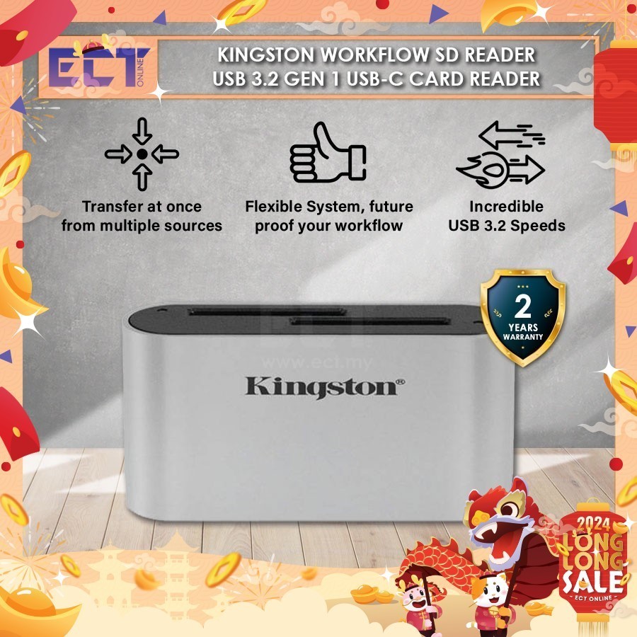Kingston Workflow SD / microSD Reader USB 3.2 Gen 1 USB-C Card Reader ...
