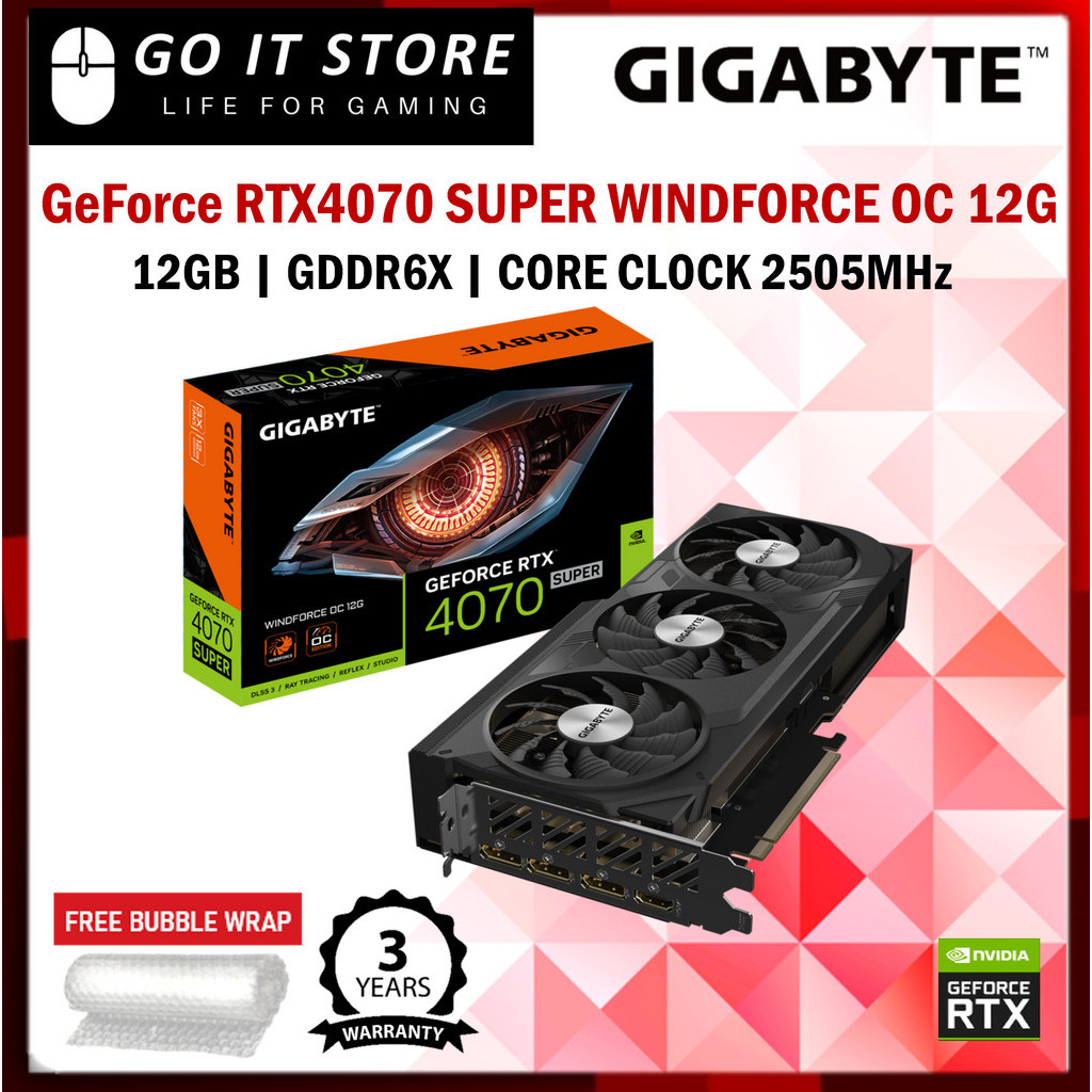 GIGABYTE GeForce RTX 4070 SUPER WINDFORCE OC 12GB GDDR6X Graphics Card ...