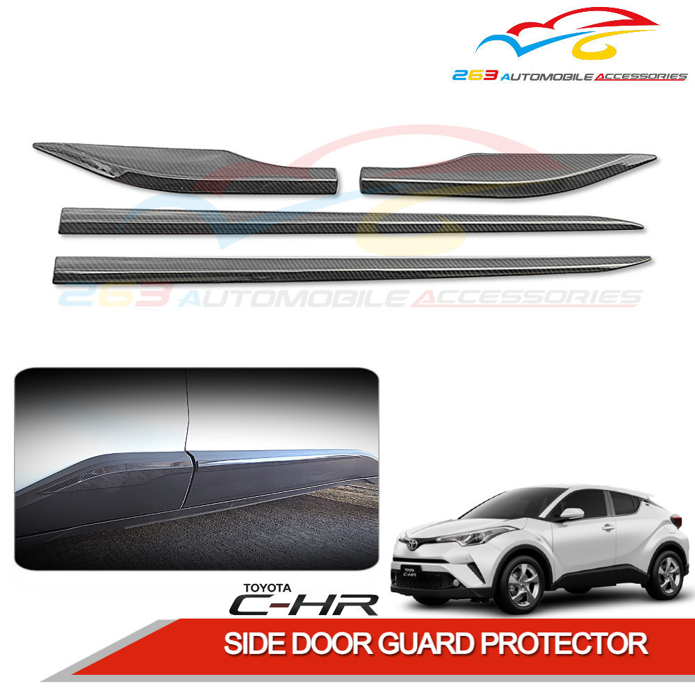 TOYOTA CH-R CHR 2018-2022 SIDE DOOR GUARD PROTECTOR TRIM (CARBON) '4 PC ...