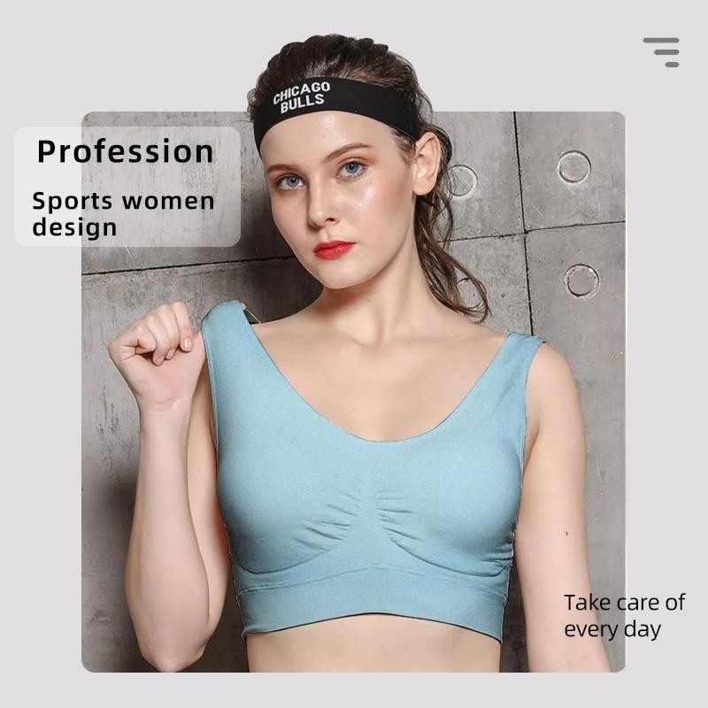 Underwear Set Elastic Seamless Padded Sports Bra Women's Underwear Yoga Sports Fitness Bra With ...