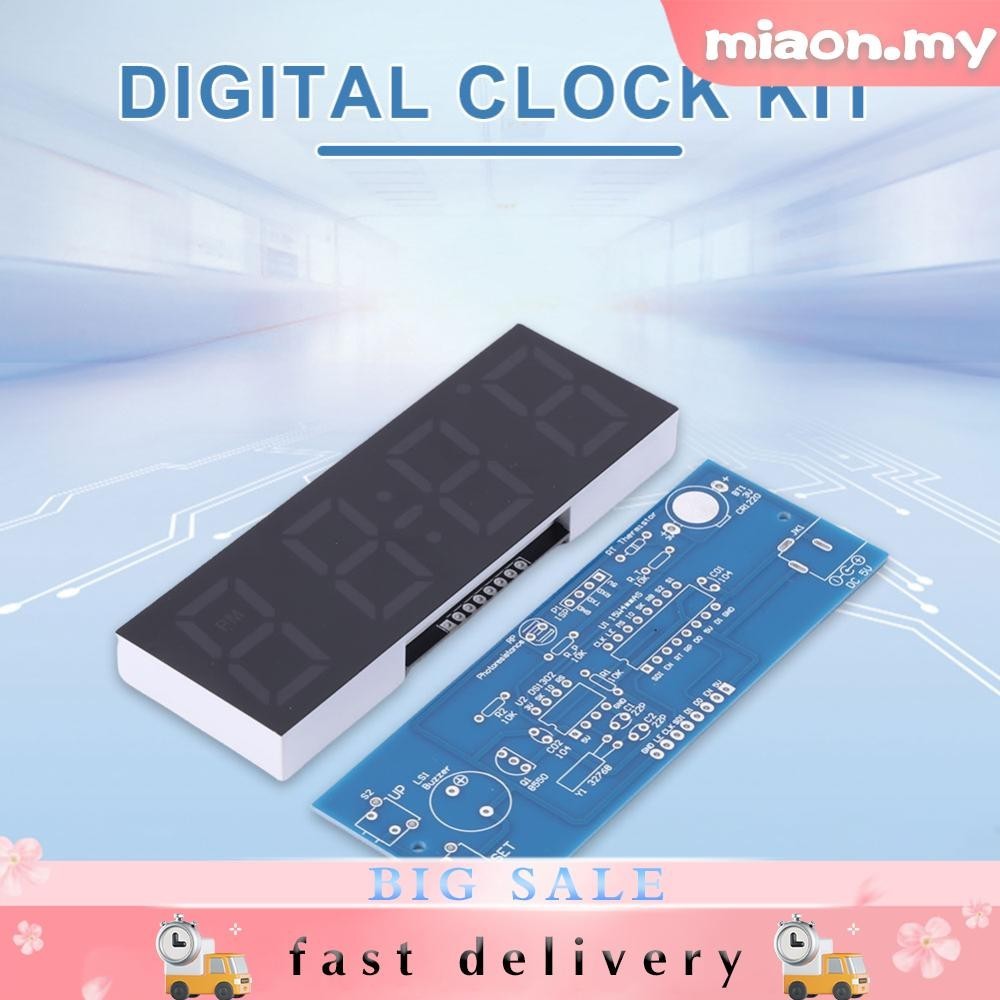 [miaon.my] 4 Digit DIY LED Digital Clock Kit Electronic Clock Kit for ...