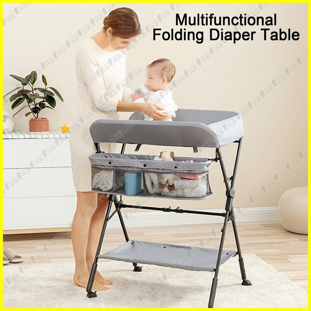 Newborn Baby Kids Foldable Diapers Changing Table Folding portable Type ...