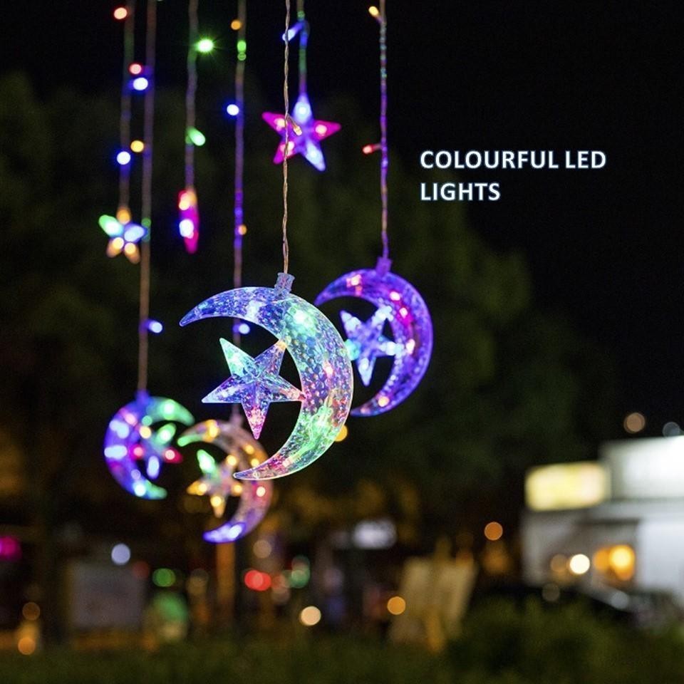 LED Decorative Light With Connector Moon Star Shape Hari Raya ...