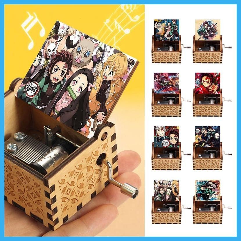 Demon Slayer Tanjiro Nezuko Anime Hand Crank Music Box Wooden Music Box ...