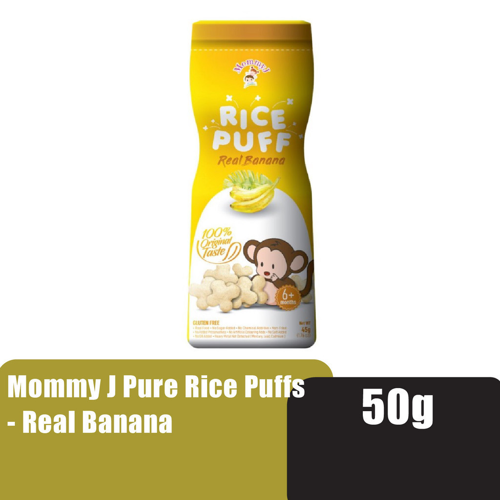 MOMMY J Rice Puff 50g - Real Banana / Pisang (Halal Baby Food, Baby ...