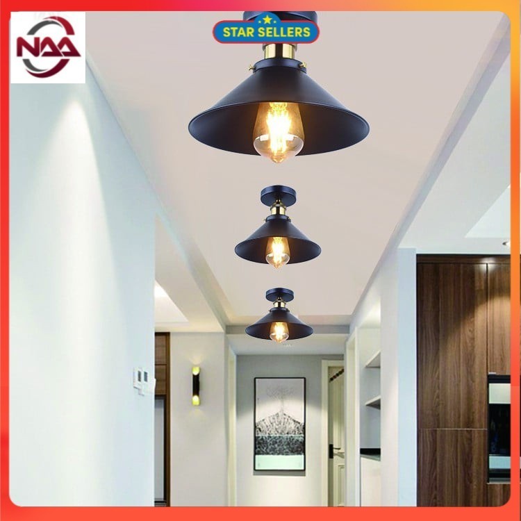 1 PCS Lampu siling Vintage Industrial Semi Flush Mount Ceiling Lamp ...