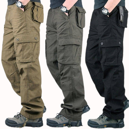 Cargo Pants Men[28-40]Regular Fit Straight Cut Seluar Cargo Lelaki Six ...