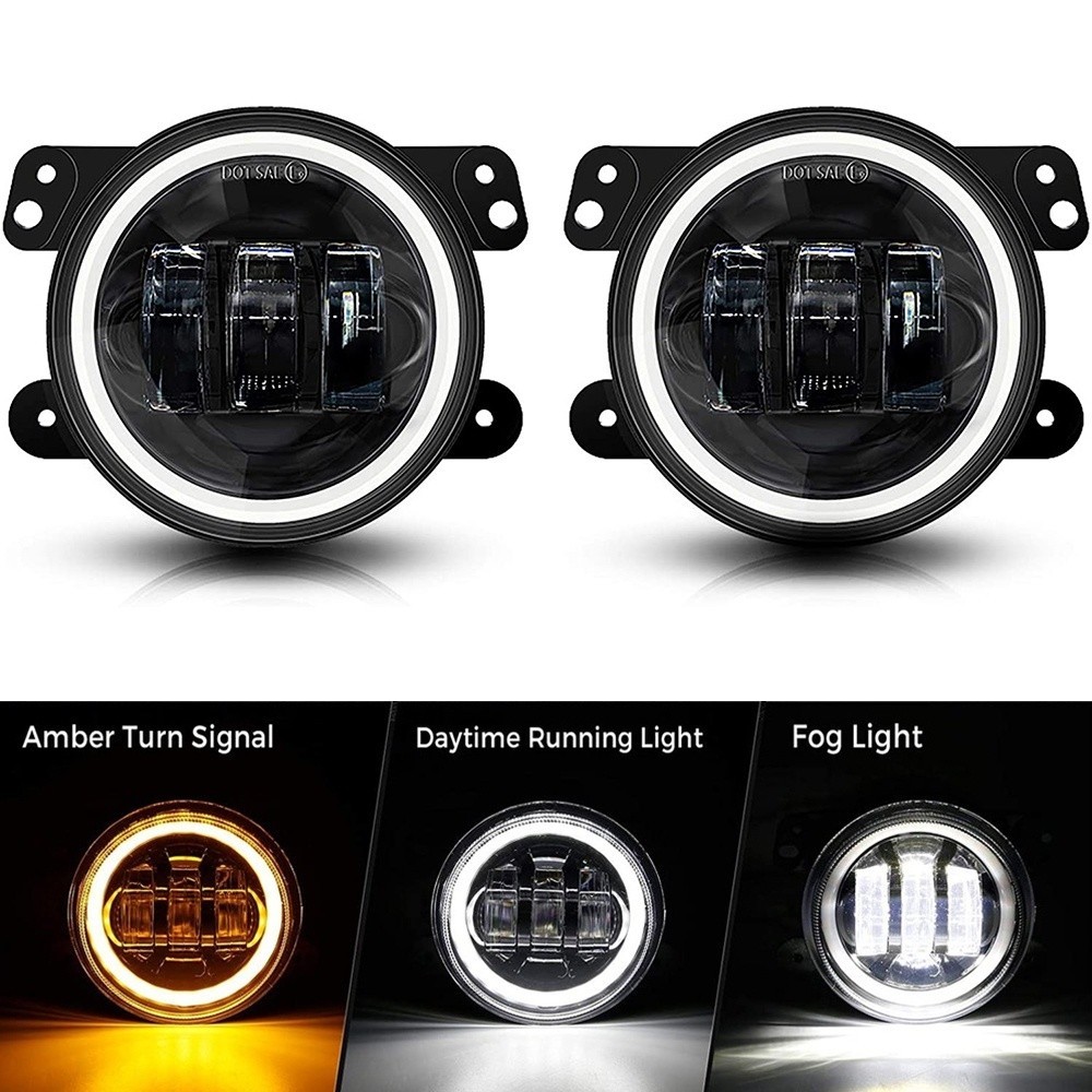 【Ready Stock】 2pcs 4inch LED Fog Lights 60W Amber Yellow CREE Led Chip ...