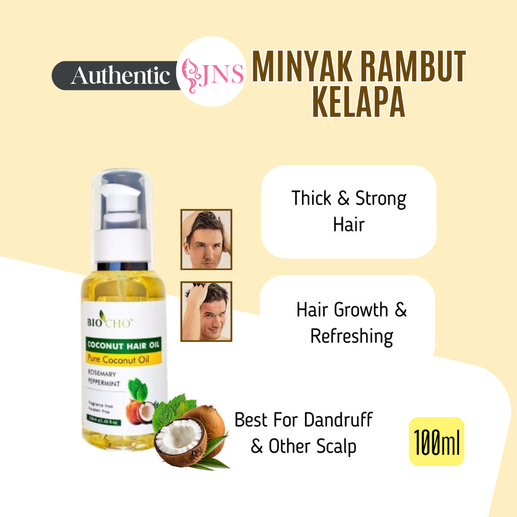 Biocho Minyak Rambut Kelapa-Pure Coconut Hair Oil-(100ml)/Pelebat ...