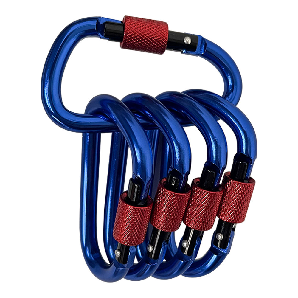 3" Locking Carabiners, Blue Keychain Carbineers D Ring Key Clip Spring ...