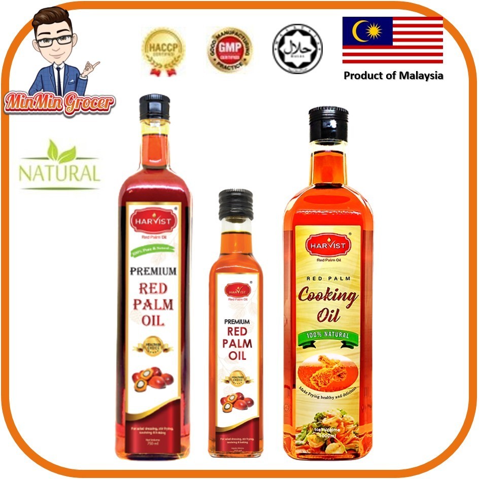 HARVIST Premium Red Palm Oil 250ml/750ml | Red Palm Cooking Oil 1000ml 红棕油 | Shopee Malaysia