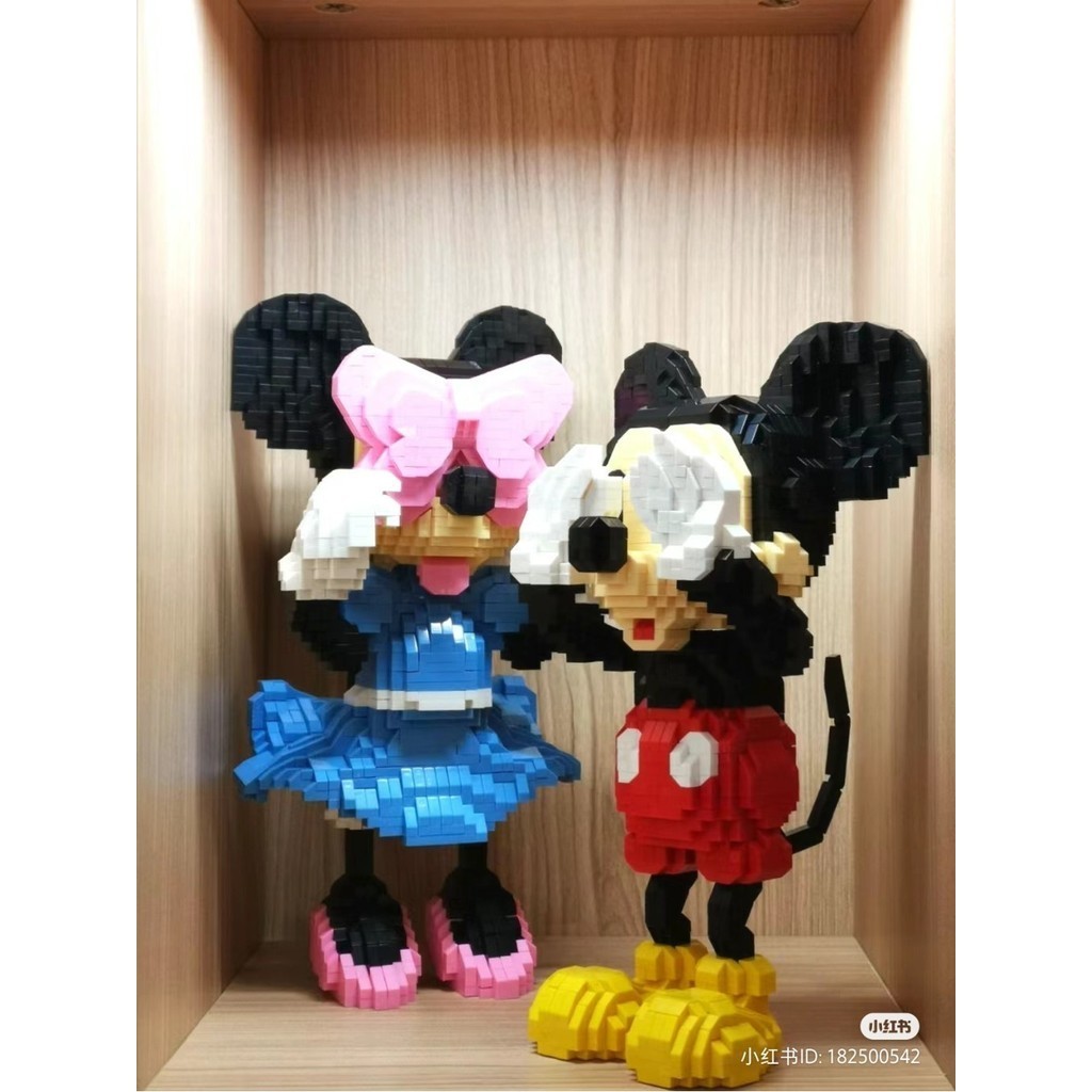K.V Toy Brick Close Eye Mickey & Minnie Block | Shopee Malaysia