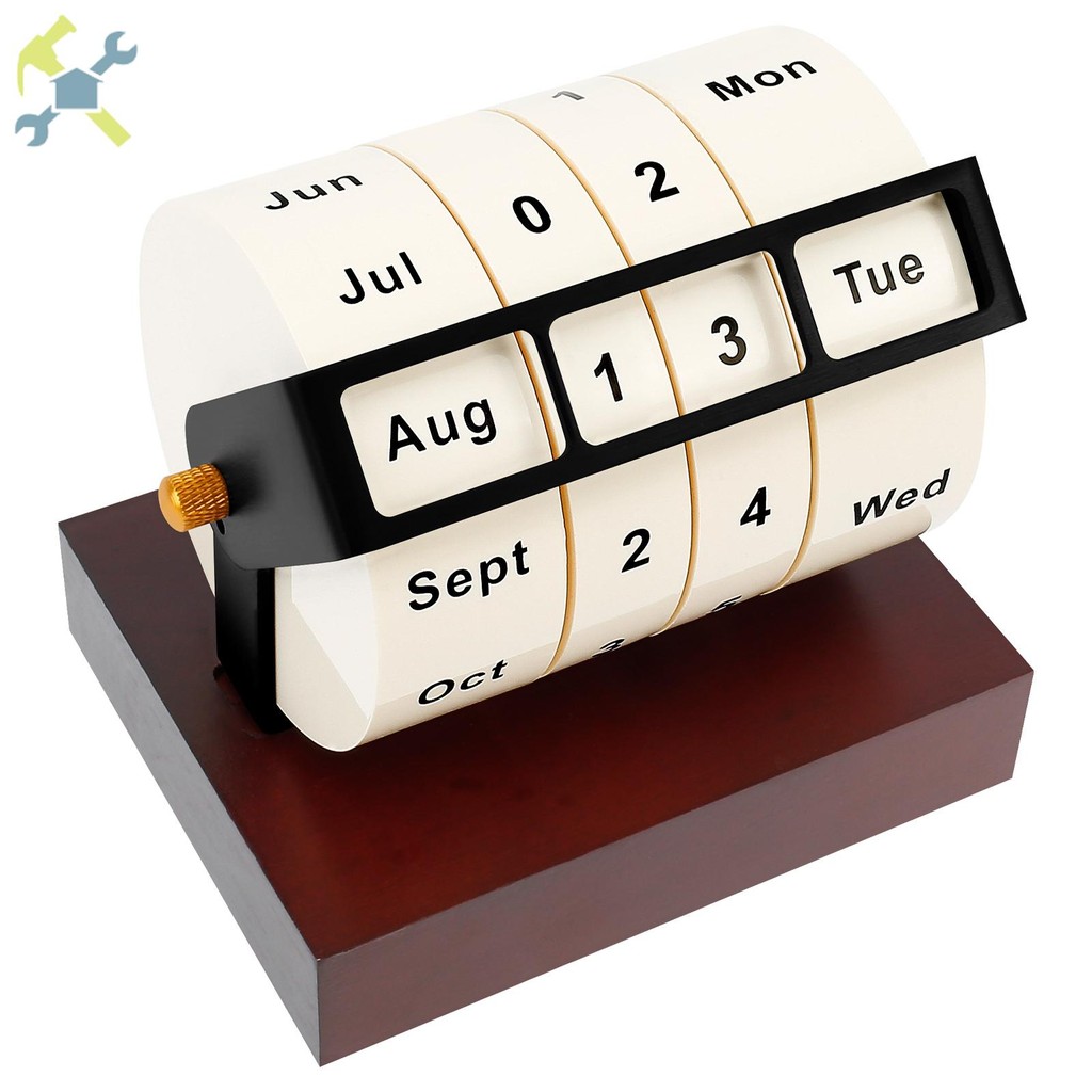 Rotary Desk Calendar Display Clear Large Desktop Wheeling Calendar with ...