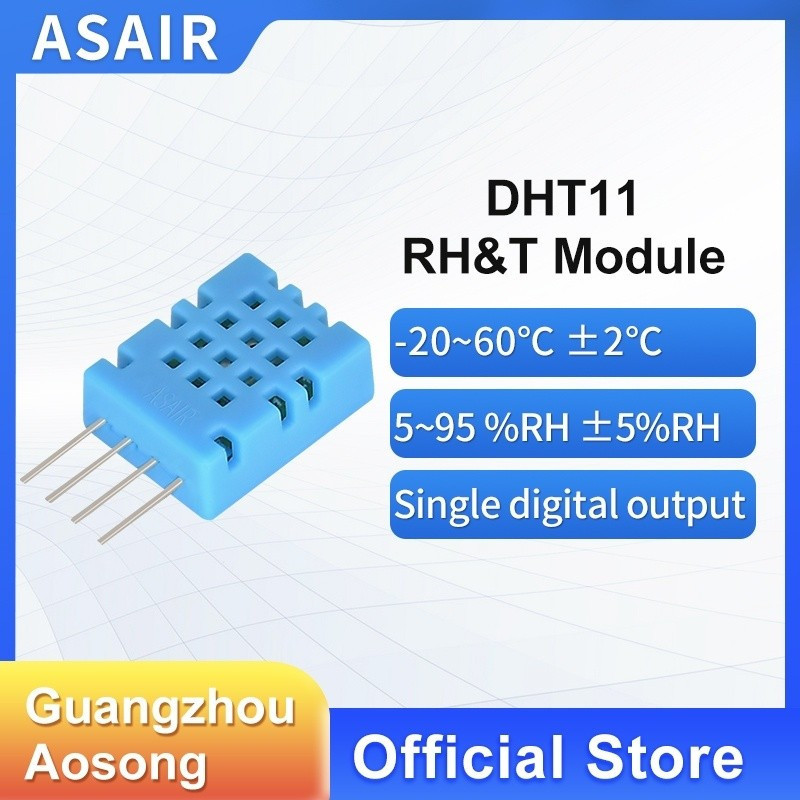 ASAIR Electronics DHT11 Temperature and Humidity Sensor Single Bus ...
