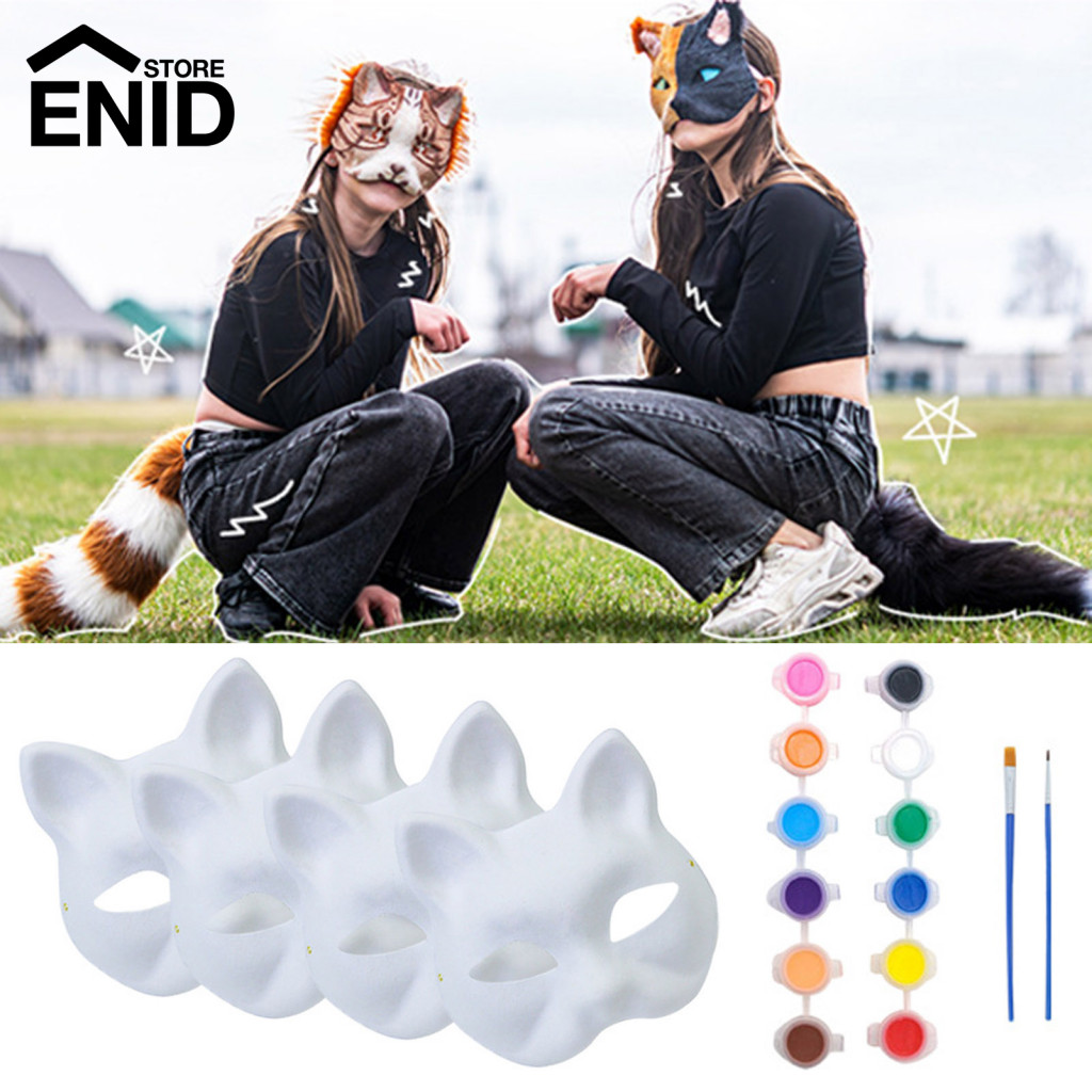 Diy Cat Masque Kit Handmade Cat Masque Diy White Cat Mask Set with Eye ...
