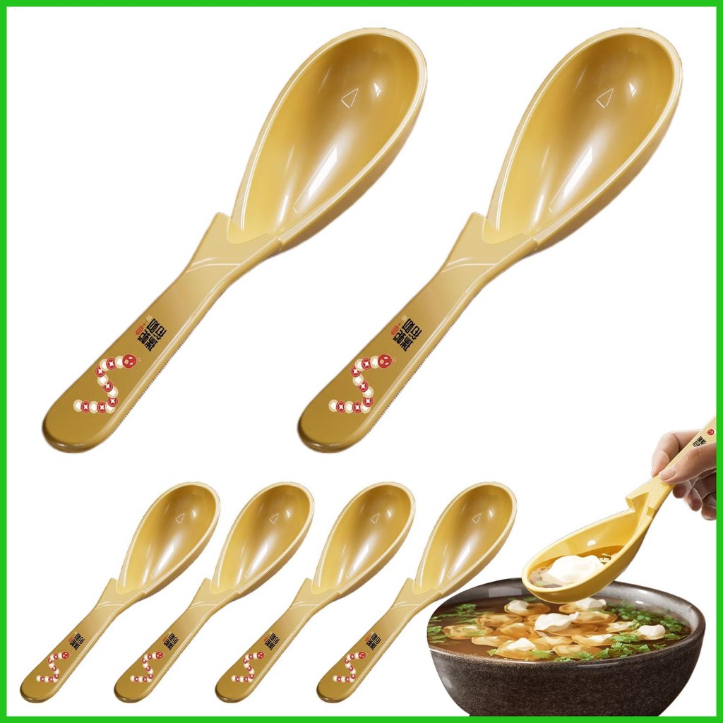Japanese Soup Spoon Vietnamese Pho Spoon Set of 6 Rice Scoops Chinese ...