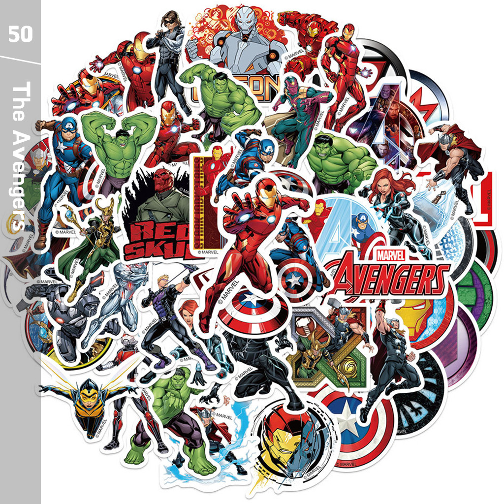 Y&P| The Avengers Stickers Set Cartoon Graffiti Waterproof Decals Pack ...