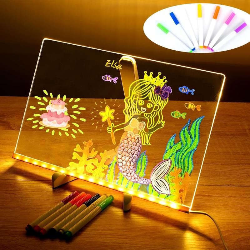 Papan Memo Berwarna-warni Akrilik LED, Papan Mesej Bercahaya, Papan ...