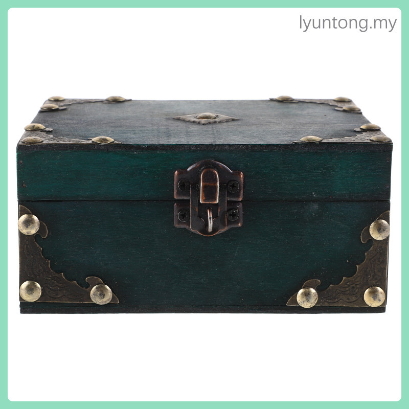 Treasure Chest Display Boxes with Lids Wooden Storage Vintage Jewelry ...