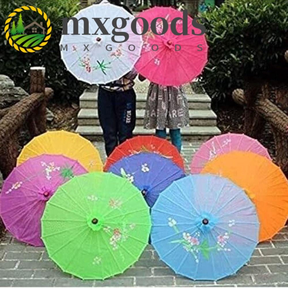 MXGOODS Chinese Art Umbrella, Silk Chinese Traditional Oil Paper Umbrella, Lightweight Vintage ...
