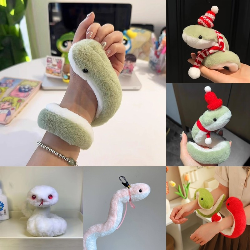 40cm Little Snake Plush Toy Cute Plush Snake Toy Soft Cute Cyan Figure ...