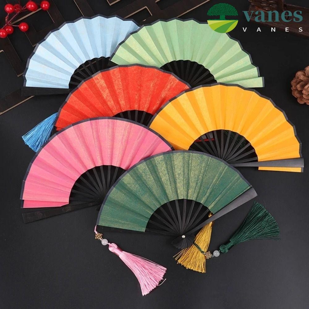 VANES Hanfu Fan, Mini Portable Folding Fan, Home Decor Colorful Bamboo ...