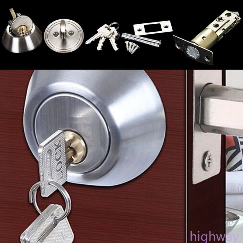 Hi Round Entry Door Handle Entrance Lockset Interior Exterior Round ...