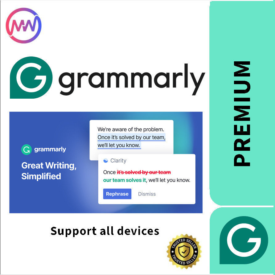 Grammarly Go Premium for all devices rephrasing your grammar | Shopee ...