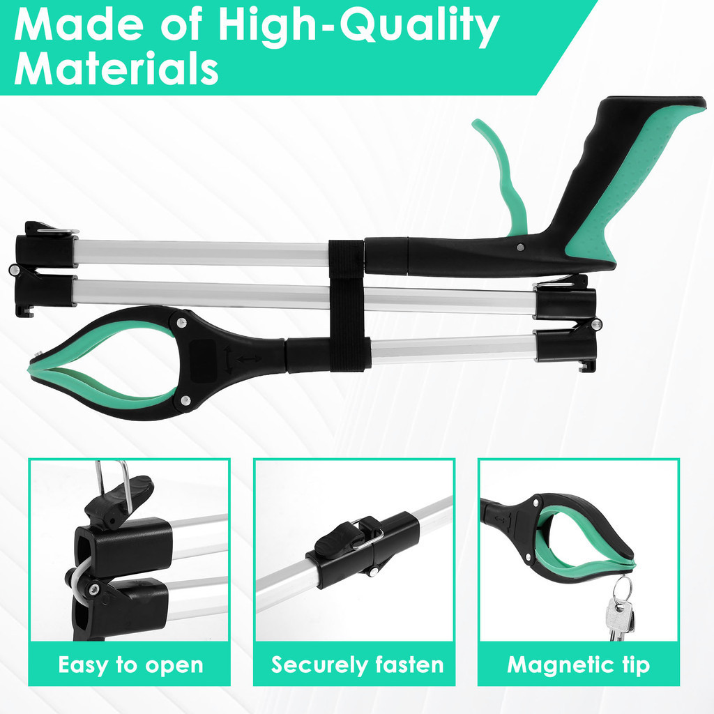 New Pickup Tool with Non-Slip Jaws Foldable Gripper Extender Hand Tool ...