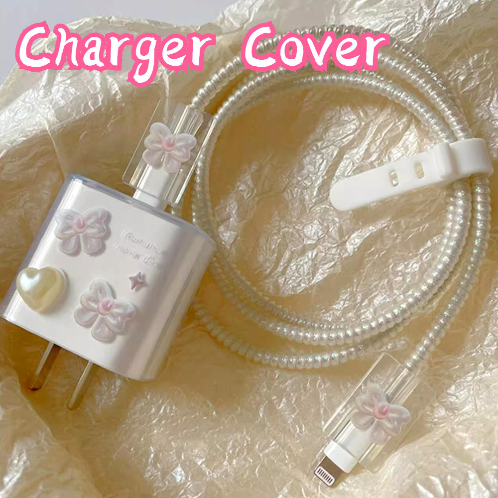 Cute 3D Pink Bowknot Charger Protector Cover Cable Winder Organiser ...