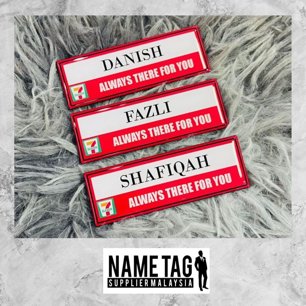 Name Tag Epoxy Acrylic 7Eleven | 7E Merah 75X25mm | Shopee Malaysia