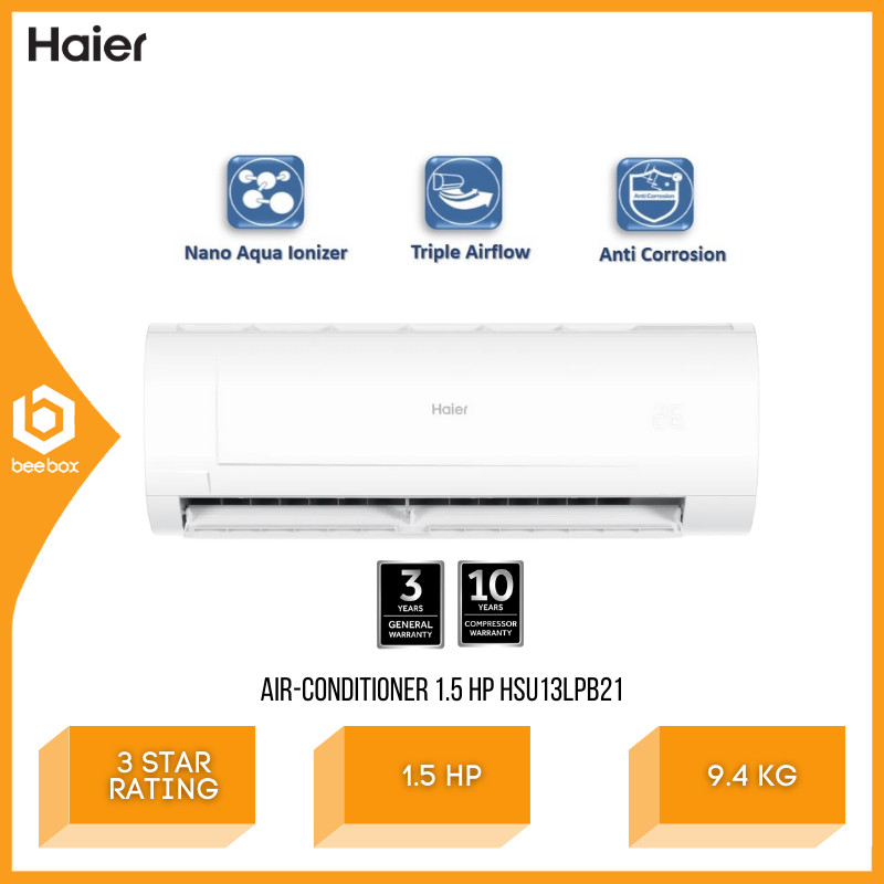 Haier R32 Non-Inverter Series Air Conditioner R32 1.5 HP 3 Star Rating HSU13LPB21 HSU-13LPB21 ...
