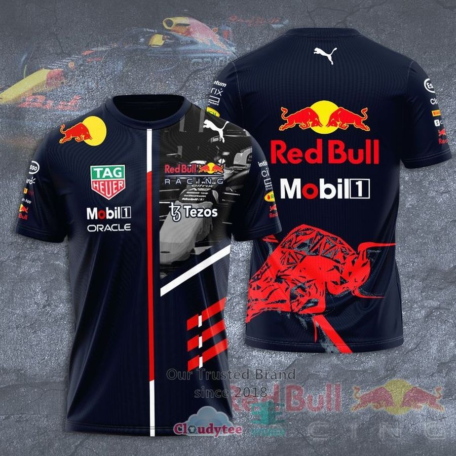 Red Bull F1 Racing Teams Men's T-shirts Summer Short Sleeve New Fashion ...