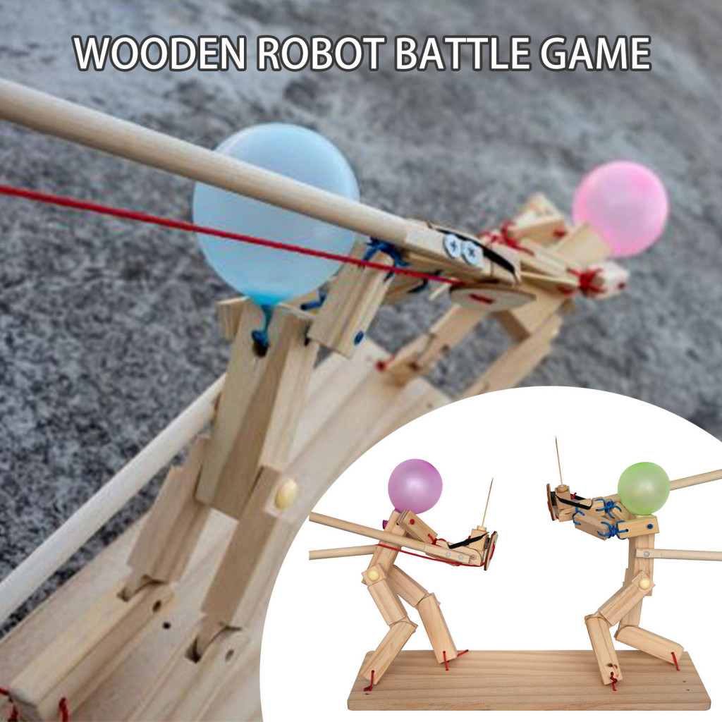 Intricately Designed Wooden Fighters Bamboo Man Battle Puppet Game ...