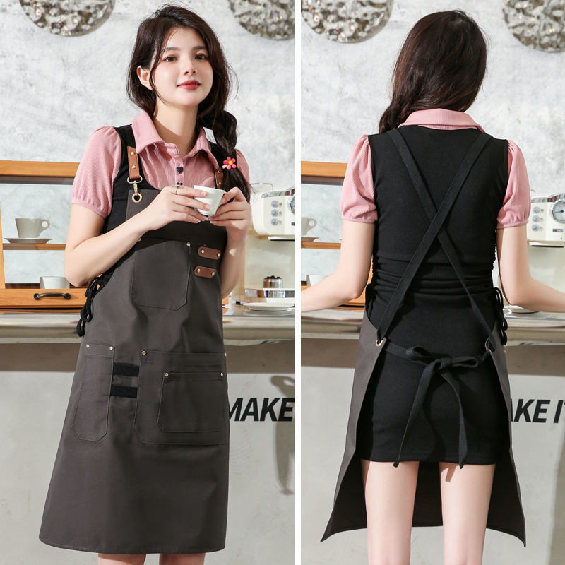 Canvas Apron, Coffee Shop Milk Tea Shop Work Clothes, Home Cooking Anti ...