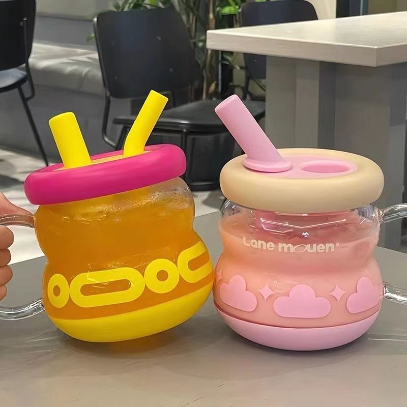 Lane Mouen Glass Straw Cup 920ml Water Large Capacity High Temperature ...