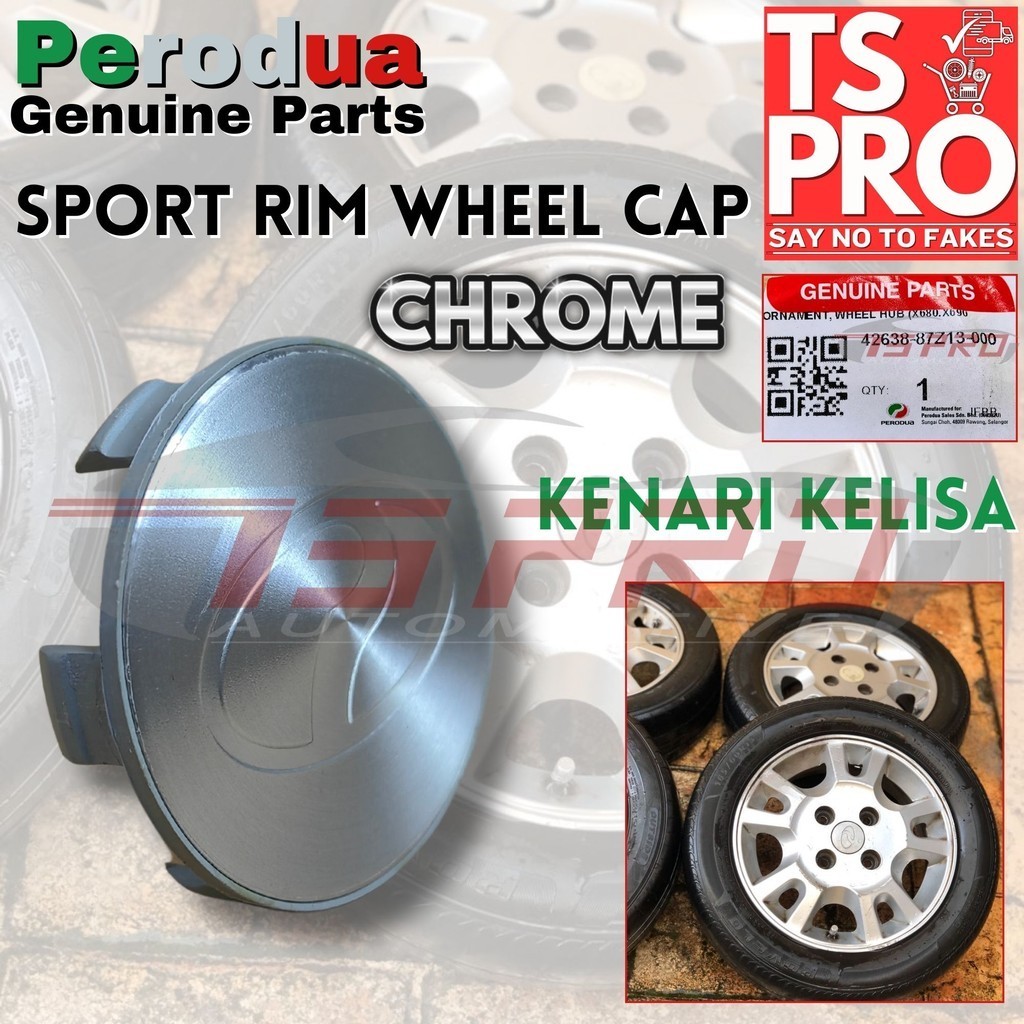 Perodua Kenari Kelisa Genuine Sport Rim Wheel Cap Tayar Tutup (Chrome ...