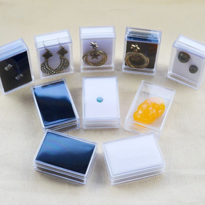 Gem Box Rectangular Acrylic Transparent Crystal Box Jewelry Colorful ...