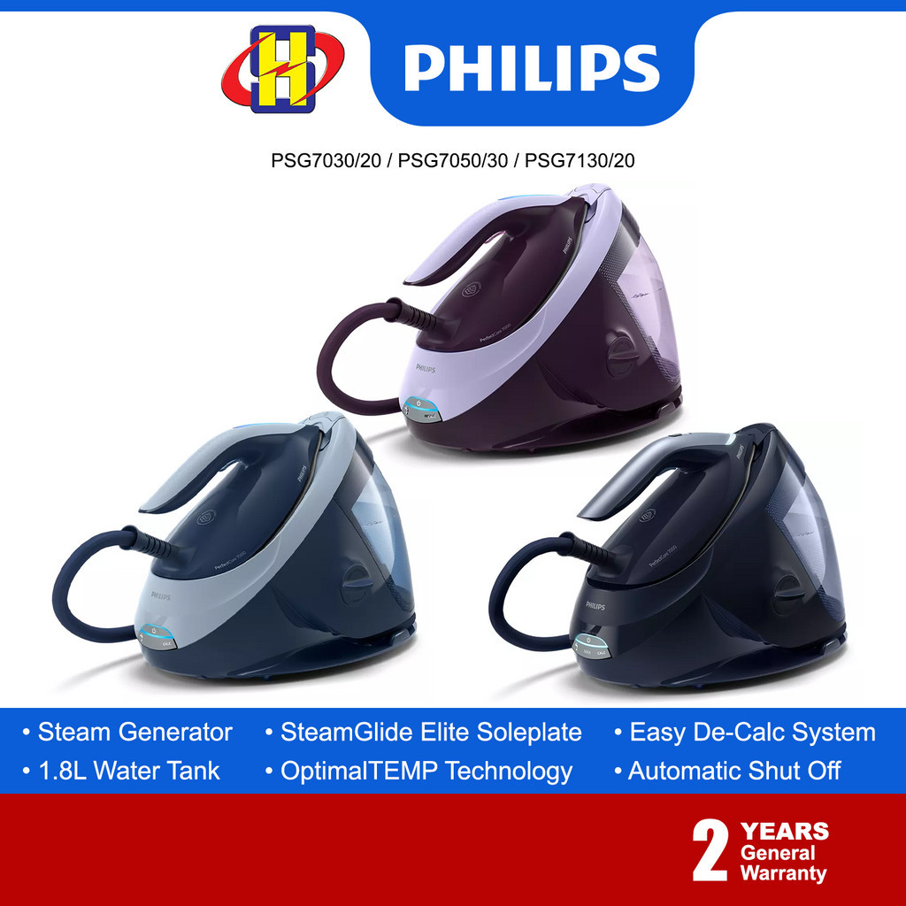 Philips Steam Generator(1.8L/2100W) SteamGlide Elite Soleplate PSG7030 ...