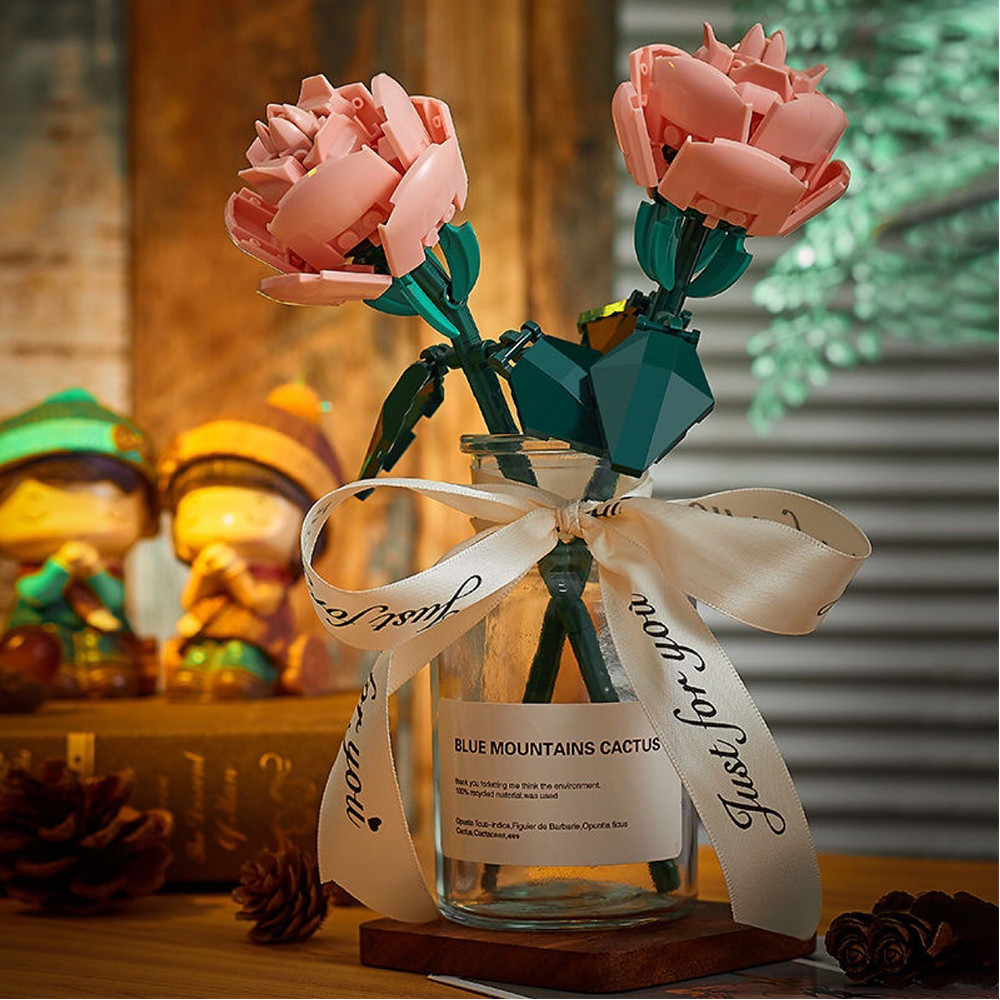 Assembled Bouquet Home Decor Flower Brick Plant Model Building Block ...