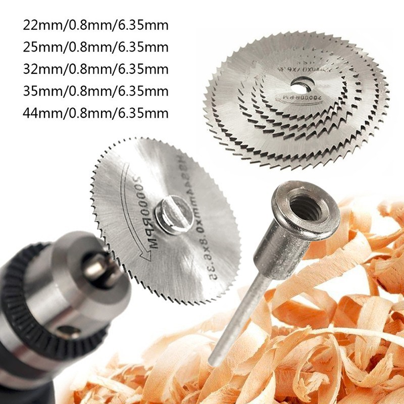 {DRHT} 6pcs 22-44mm Mini HSS Circular Saw Cutter Rotary Tool for Wood ...