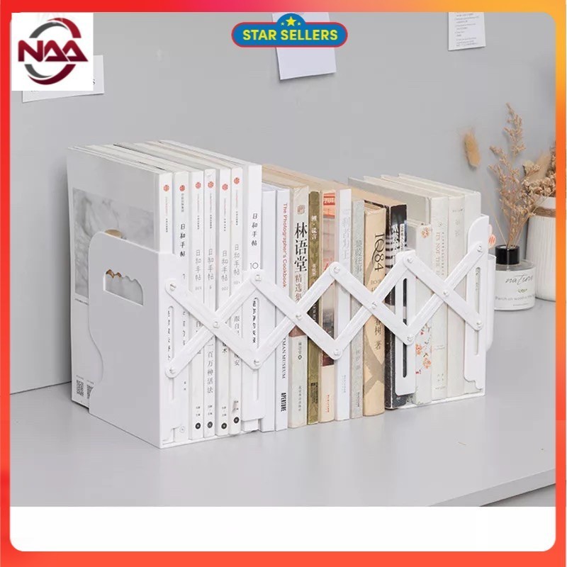 Rak buku Expandable Book Stand Adjustable Bookend With Pen Holder book ...