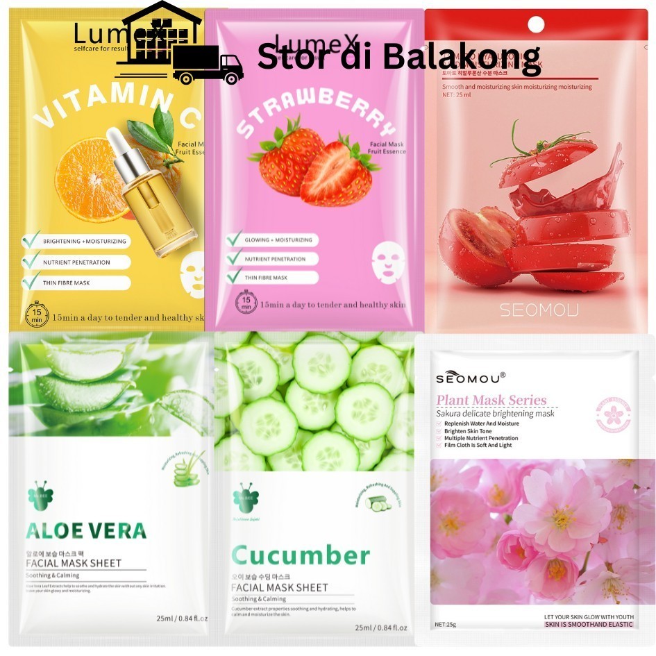 LUMEX Ms.BEE SADOER Fruit Plant Extract Moisturizing Hydrating Facial Face Mask 25g | Shopee ...